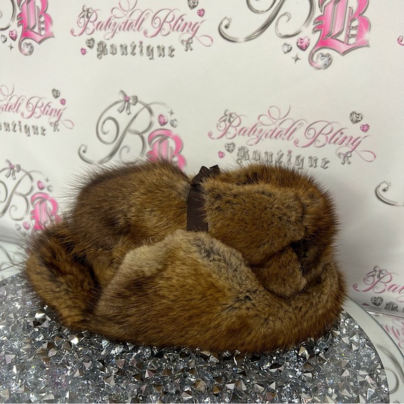 Handmade | Accessories | Beaver Fur Hat Toque Winter Handmade Ribbon ...